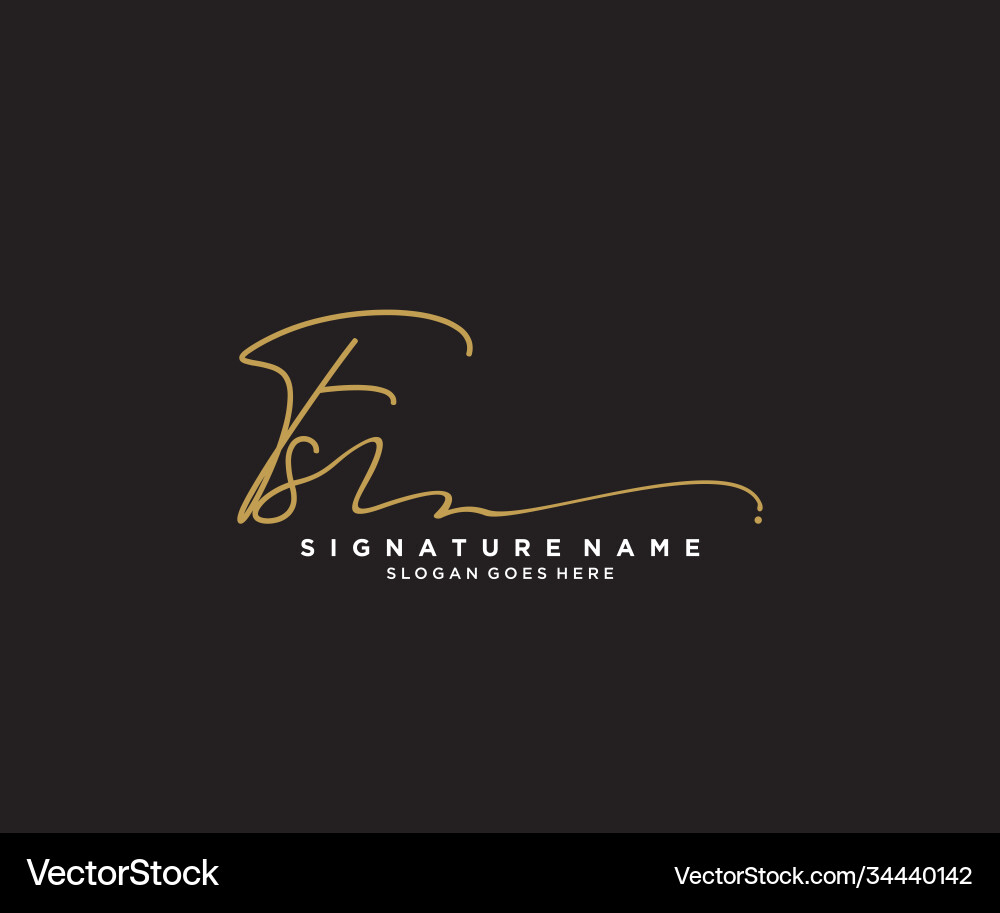 Letter fs signature logo template Royalty Free Vector Image