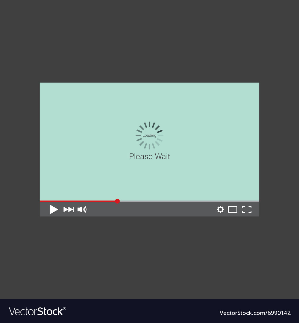 Media player with loading Royalty Free Vector Image