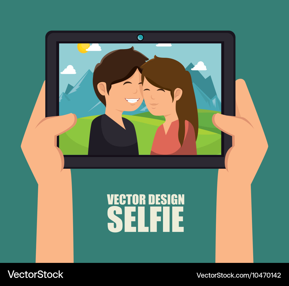 Photography selfie style isolated Royalty Free Vector Image