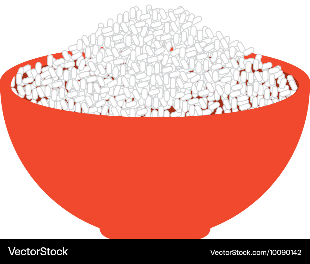 Rice dish food isolated icon Royalty Free Vector Image
