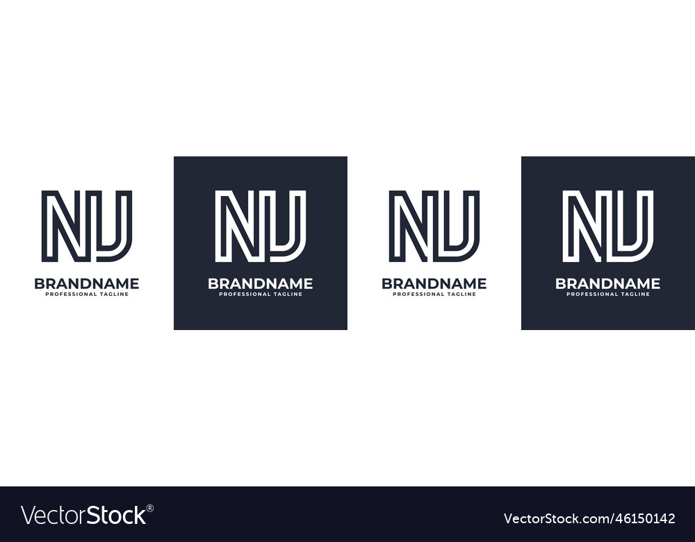 Simple nu monogram logo suitable for any business Vector Image