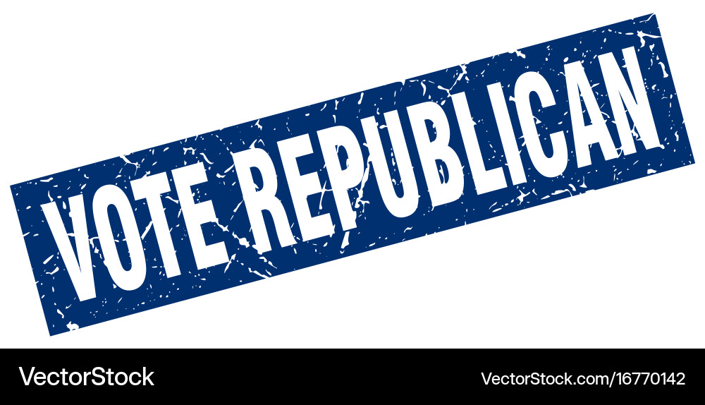 Square grunge blue vote republican stamp Vector Image