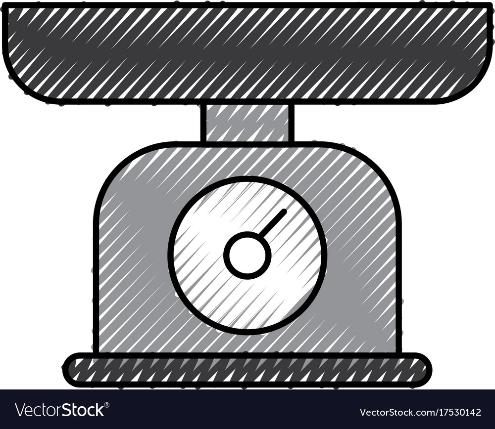 Weight scale measure kitchen cooking equipment Vector Image