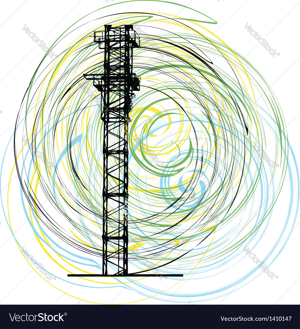 Abstract grunge tower Royalty Free Vector Image