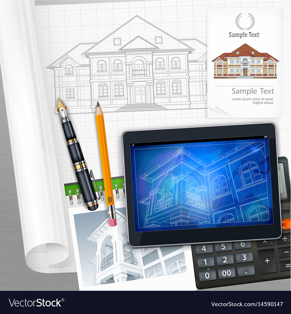 Architecture and technological elements Royalty Free Vector