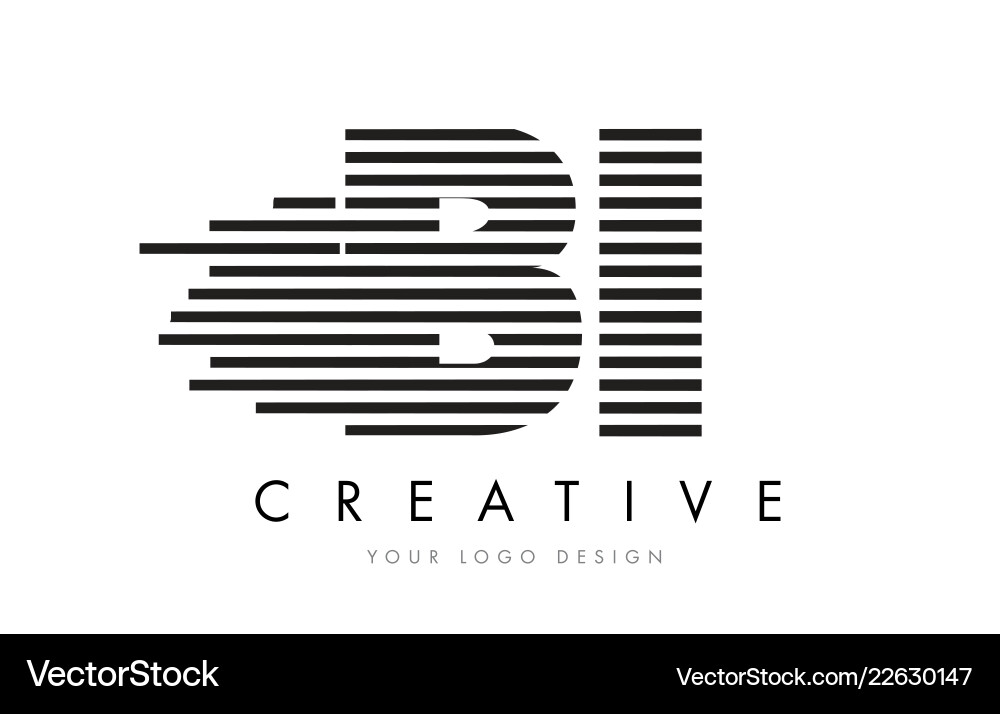 Bi b i zebra letter logo design with black Vector Image