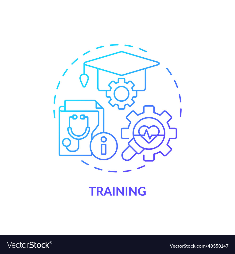 Blue linear gradient icon training concept Vector Image