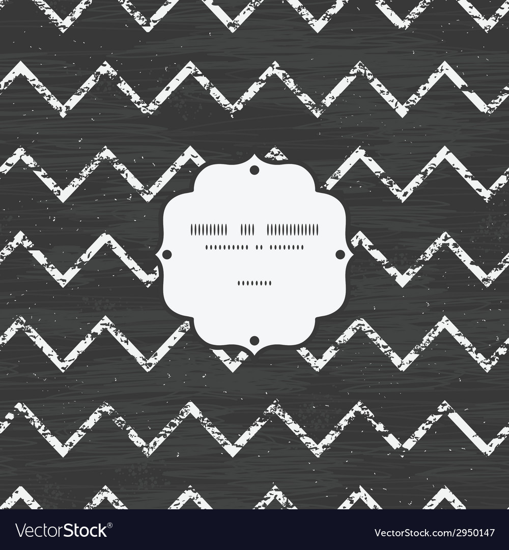 Chalk chevron blackboard frame seamless pattern Vector Image