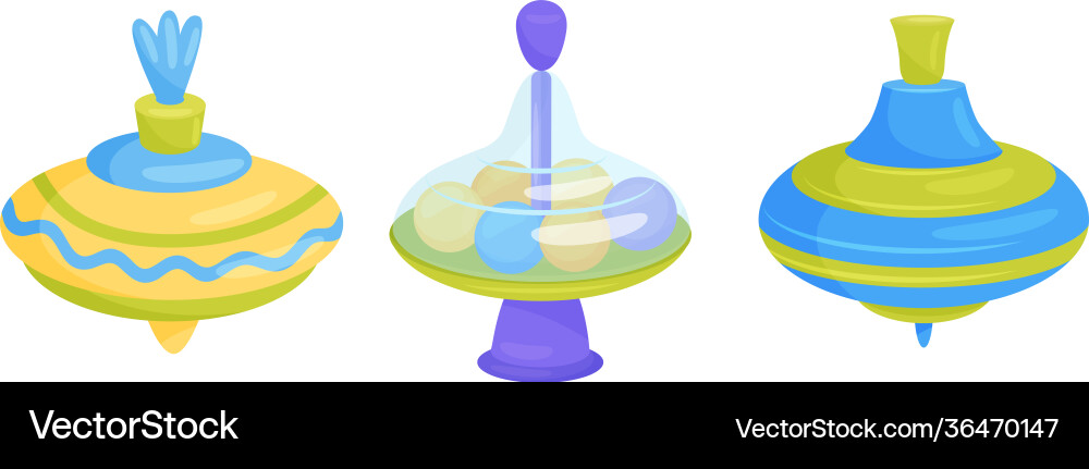 Colorful spinning top as children toy with sharp Vector Image