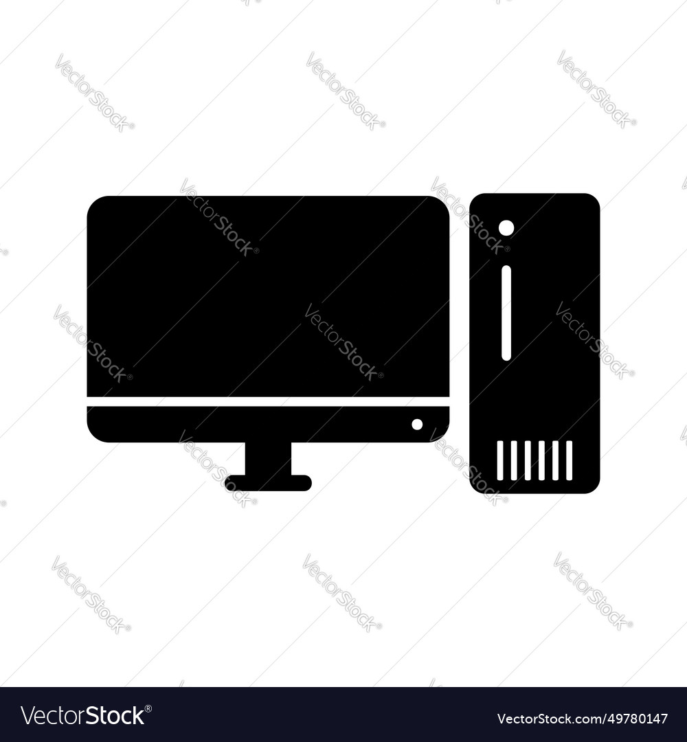 Computer glyph icon pictogram symbol visual Vector Image
