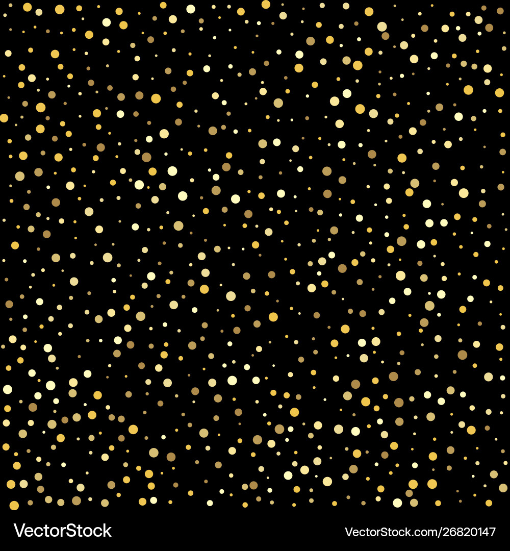 Confetti cover from gold dots shiny background Vector Image