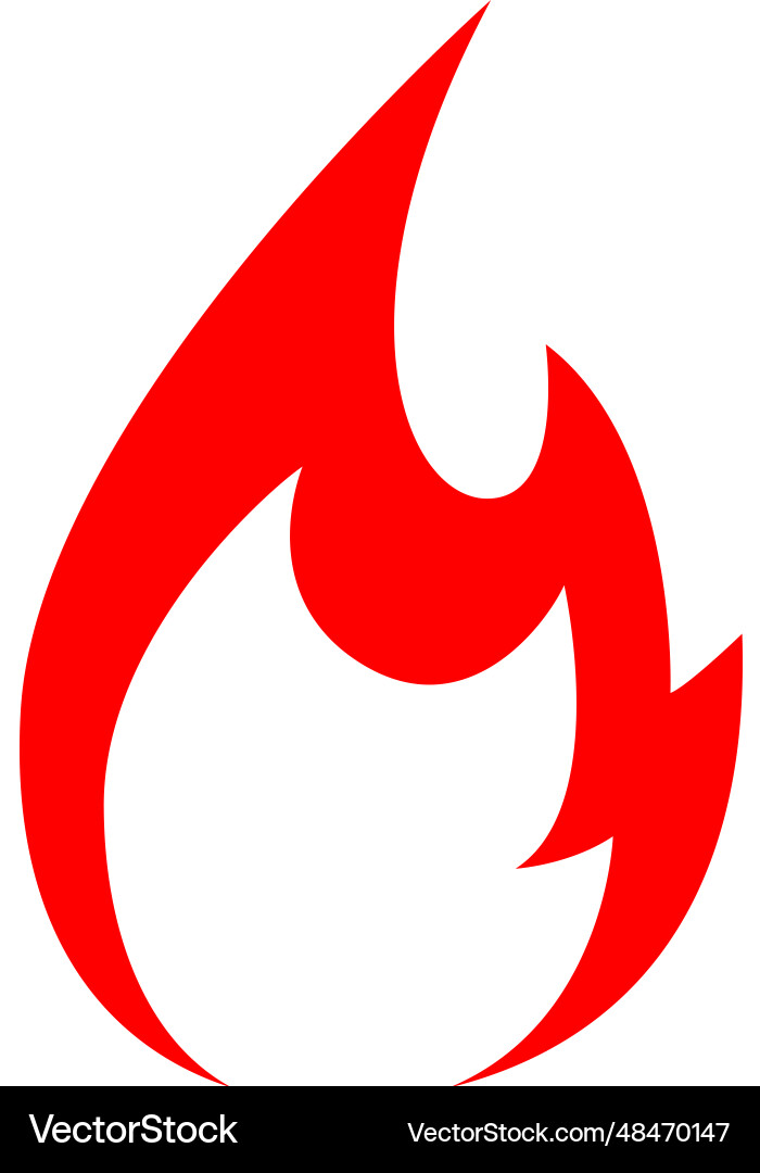 Fire icon red color symbol or emblem Royalty Free Vector