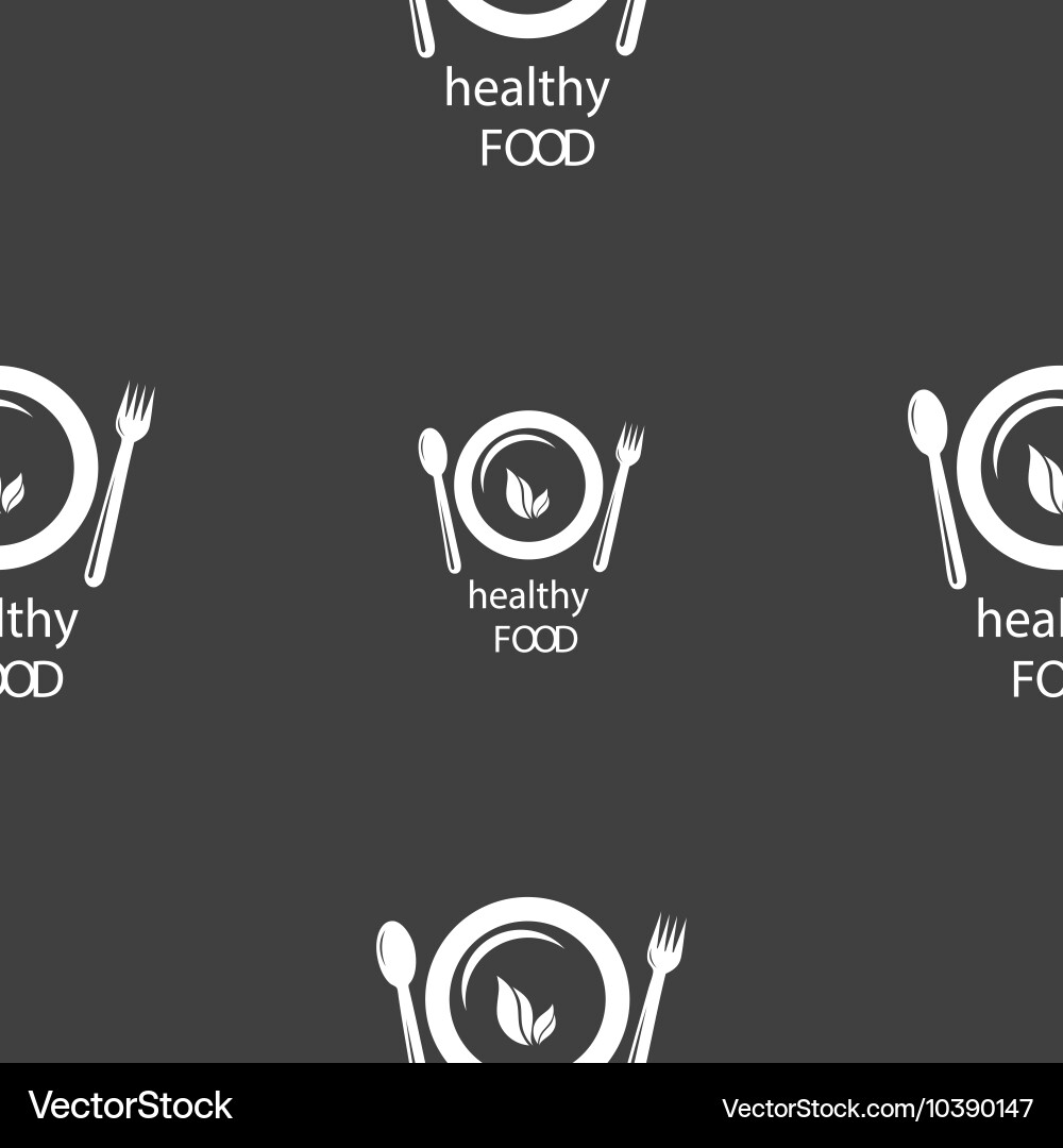 Healthy food concept sign seamless pattern Vector Image