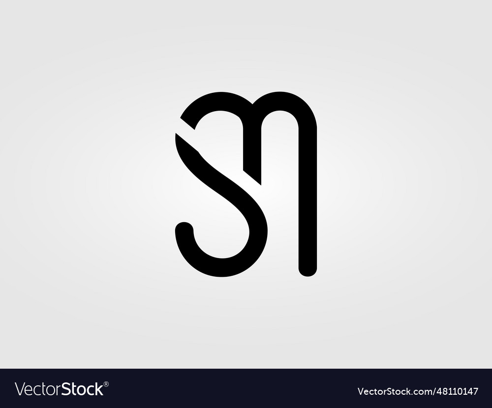 Initial sm letter logo design template monogram Vector Image