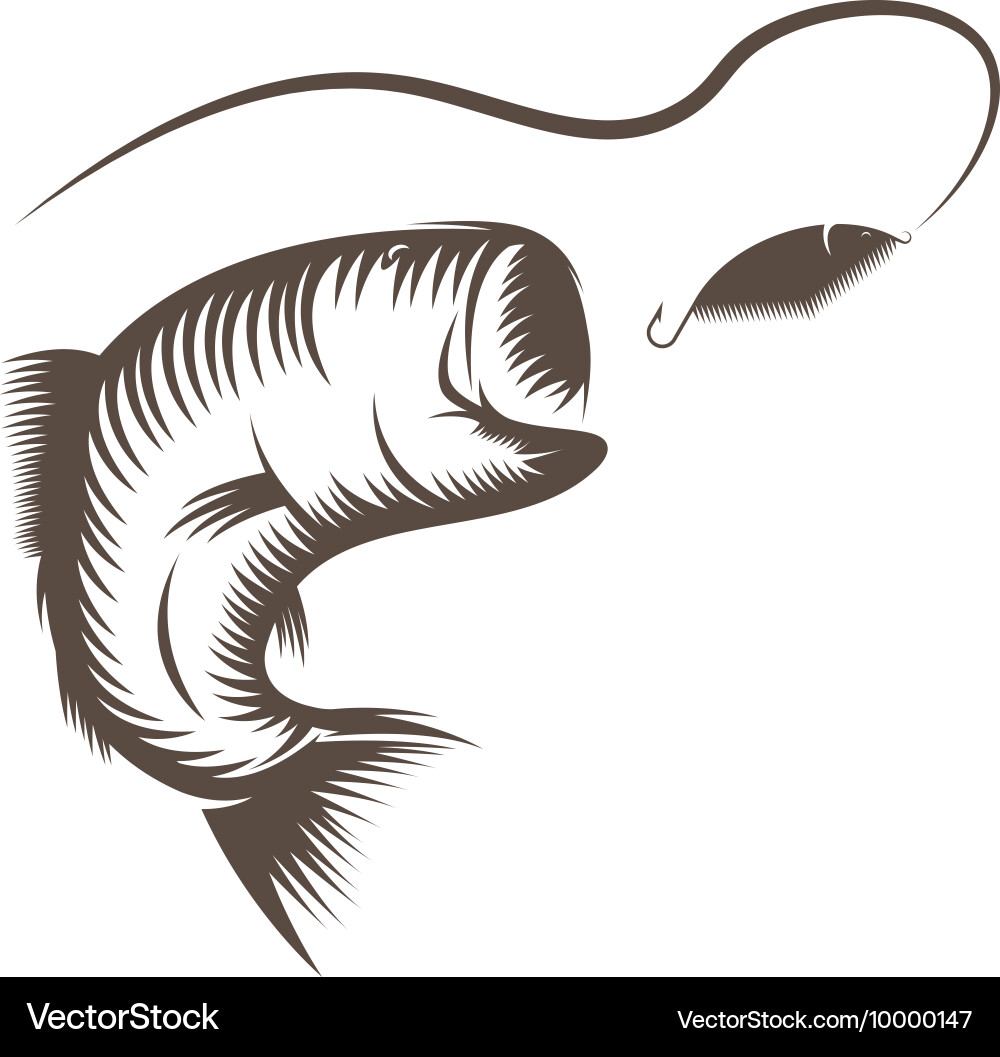 Largemouth bass and lure design template Vector Image