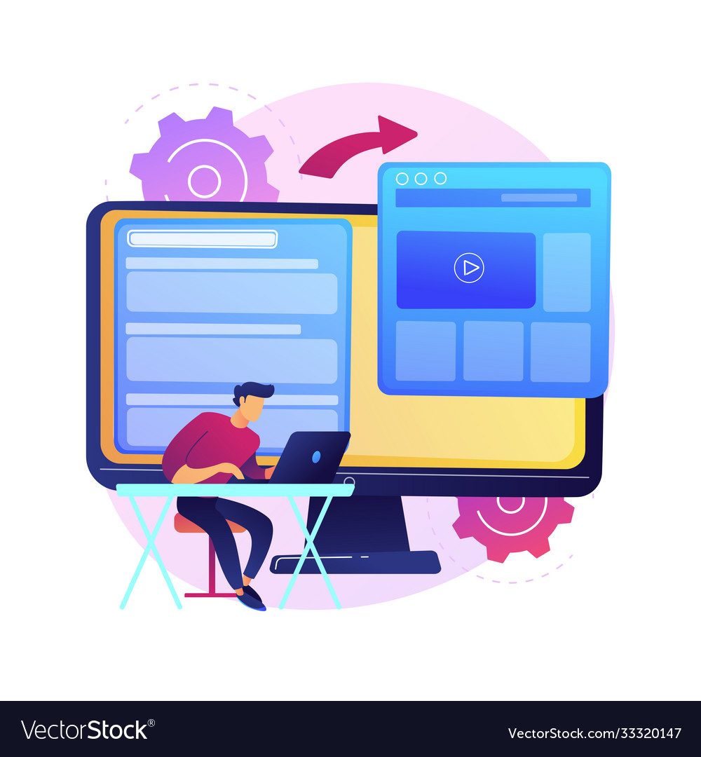 Microsite development abstract concept Royalty Free Vector Microsite development abstract concept Royalty Free Vector