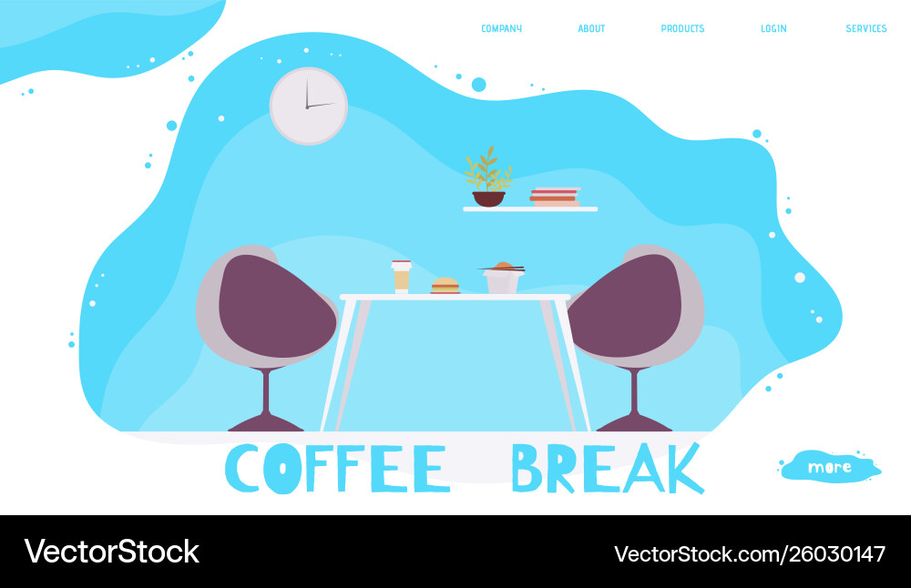 Office lunch time and coffee break banner template