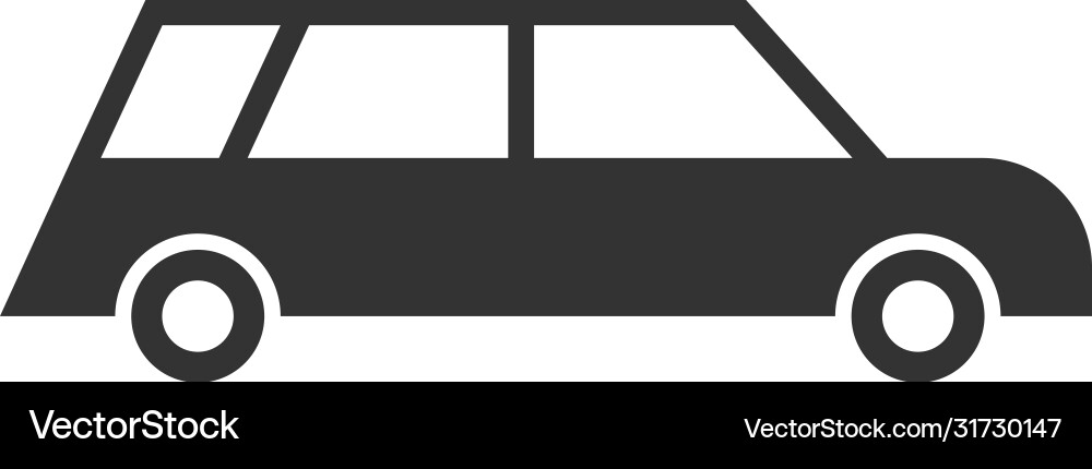 Passenger car icon flat Royalty Free Vector Image