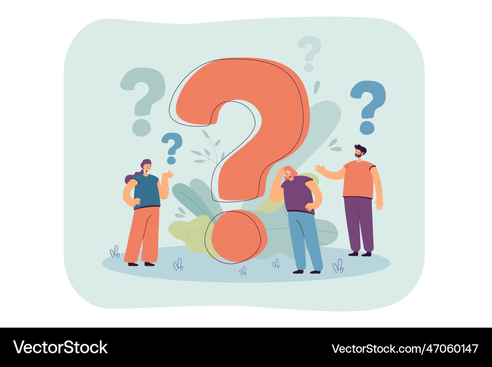 Pensive people asking frequently asked questions Vector Image