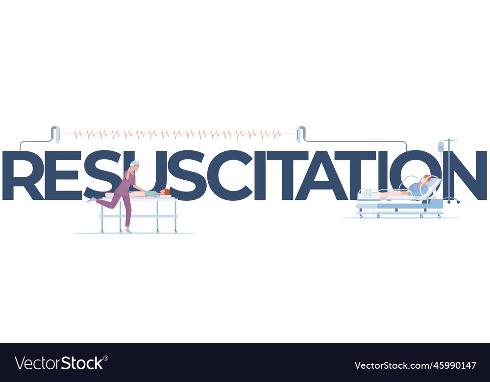 Resuscitation flat text composition Royalty Free Vector