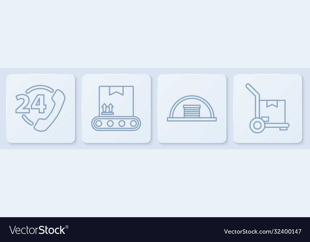 Set line telephone 24 hours support hangar Vector Image Set line telephone 24 hours support hangar Vector Image