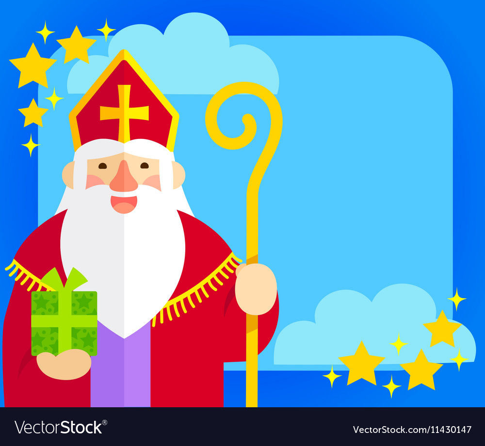 Sinterklaas flat design Royalty Free Vector Image