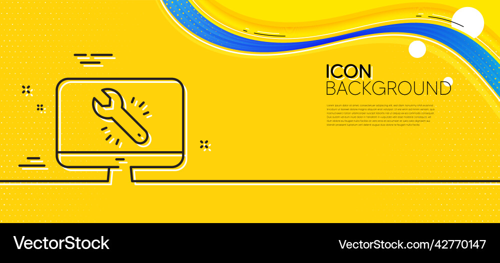 Spanner tool line icon monitor or computer repair Vector Image