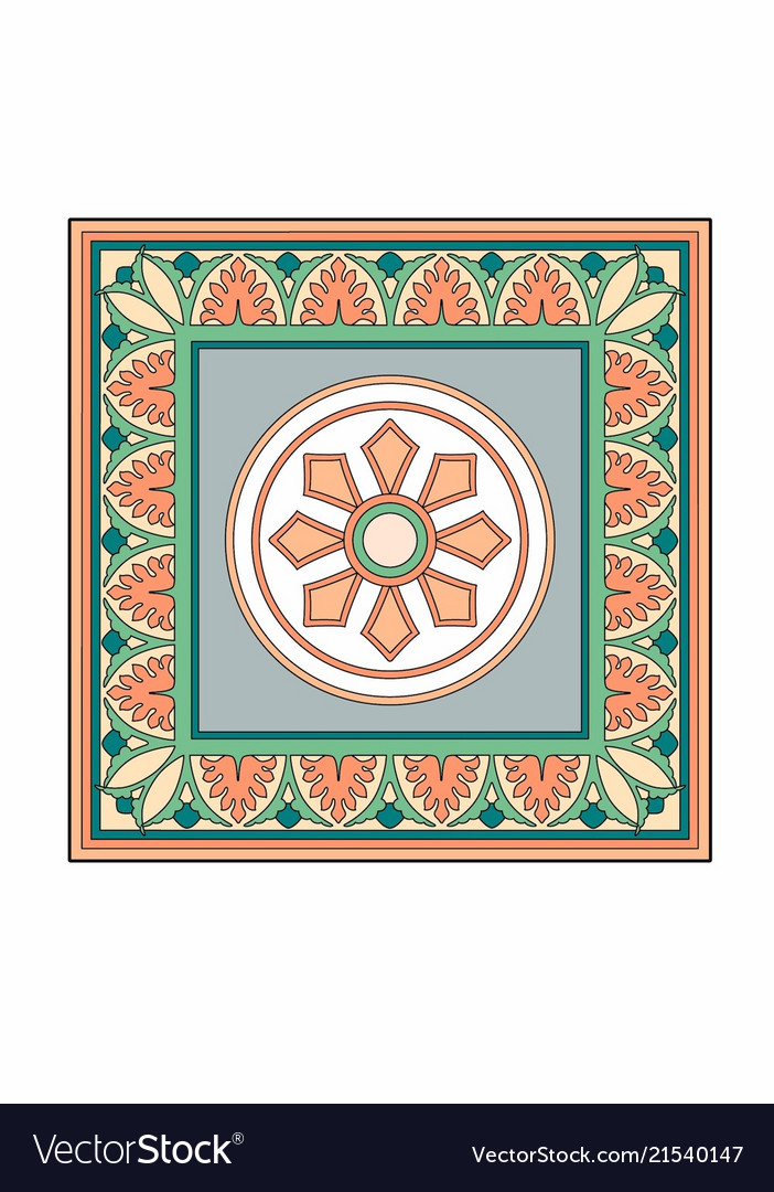 Square with circular pattern Royalty Free Vector Image