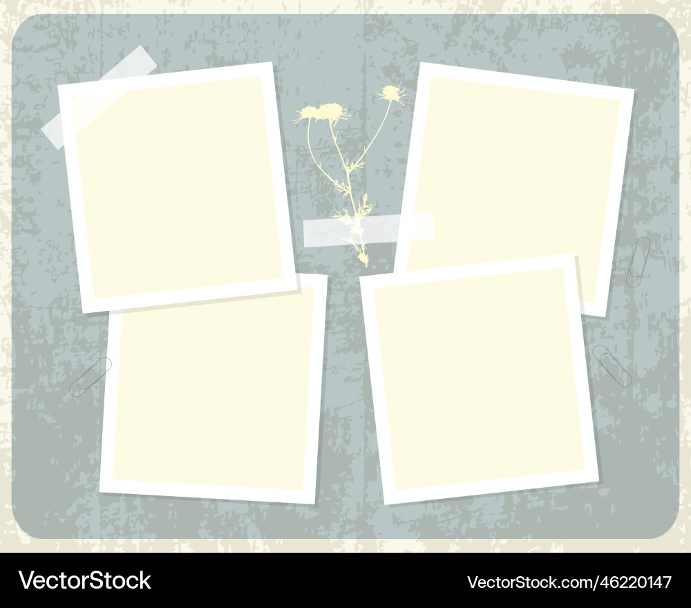 Template for photo collage on vintage background Vector Image
