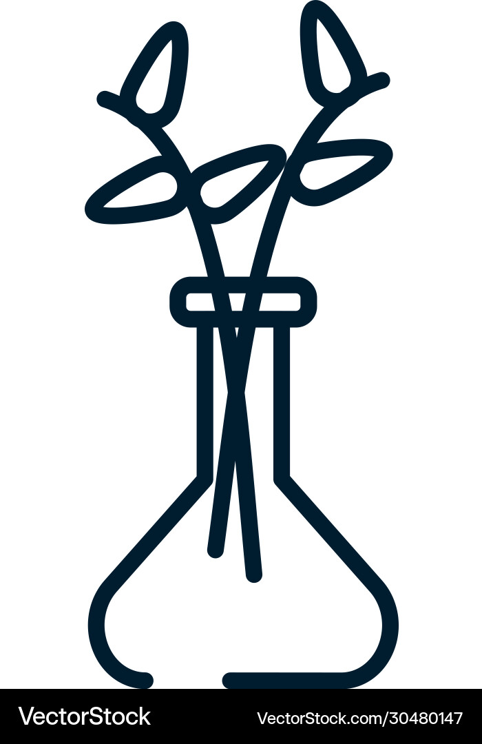 Vase with flowers icon line style Royalty Free Vector Image