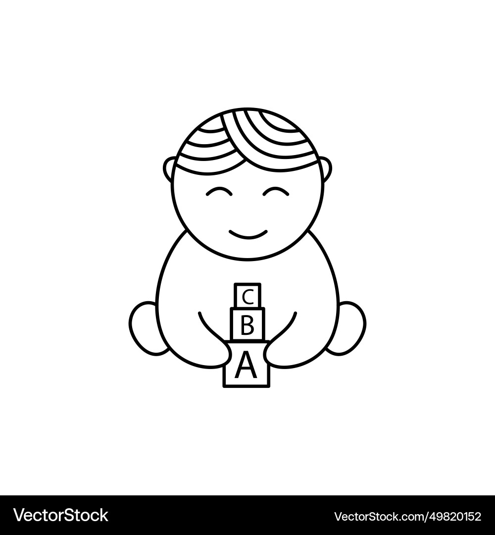 Baby boy cute icon logo design Royalty Free Vector Image