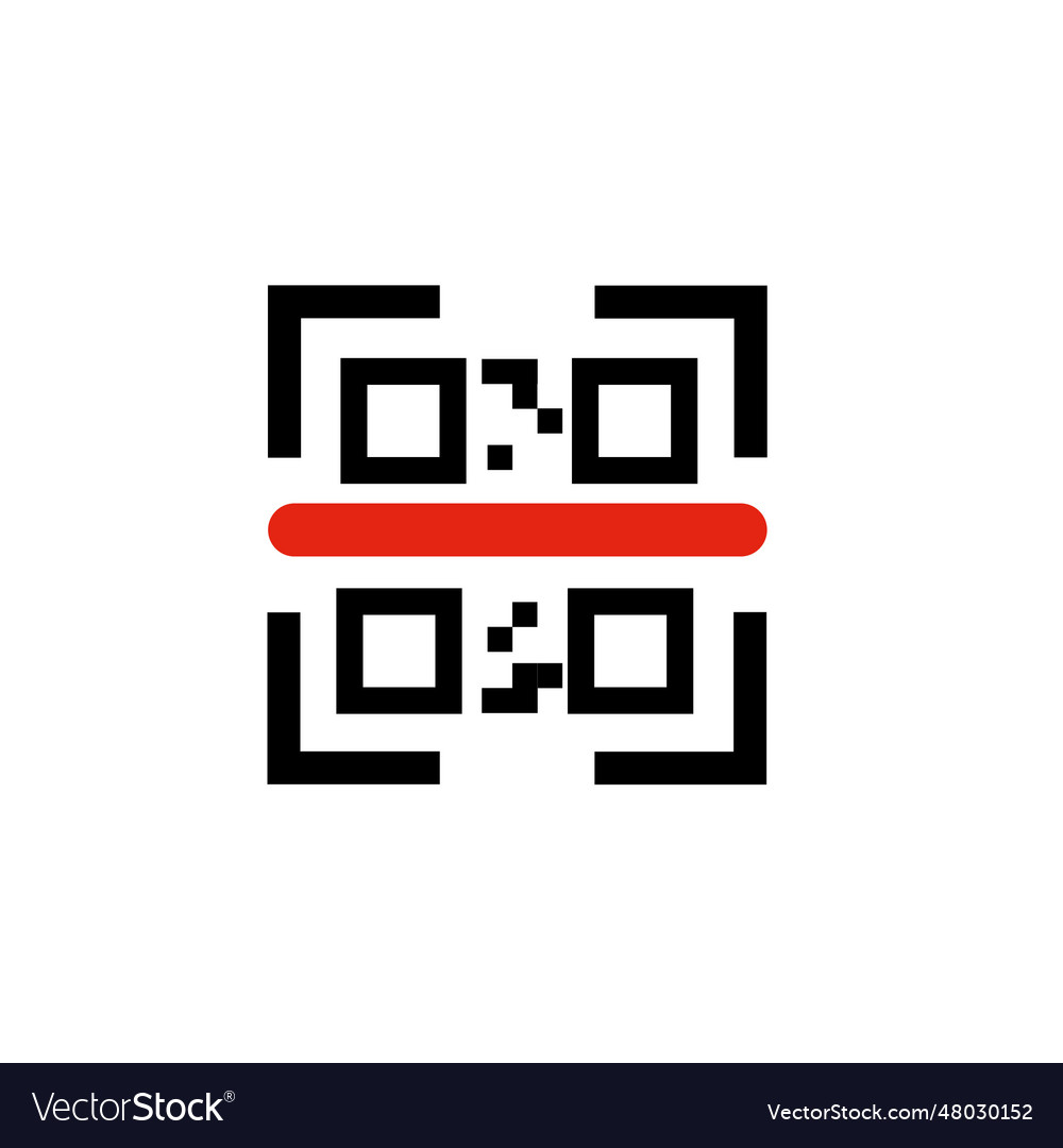 Black qr code scan minimal badge Royalty Free Vector Image Black qr code scan minimal badge Royalty Free Vector Image
