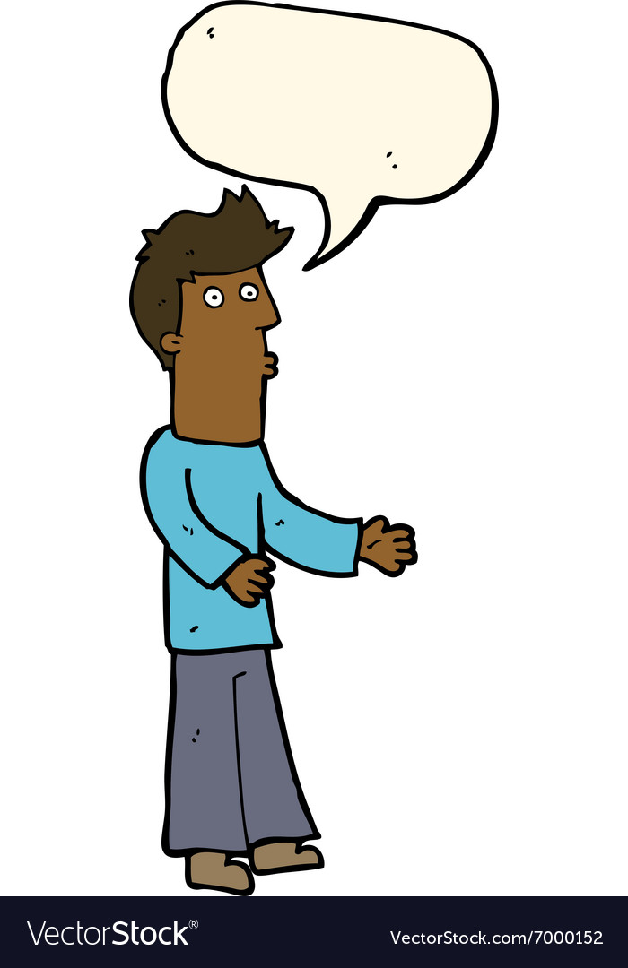 Cartoon man explaining with speech bubble Vector Image