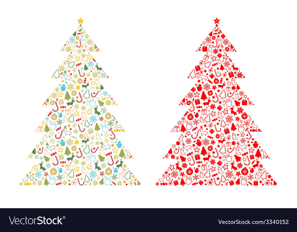 Christmas tree shape Royalty Free Vector Image