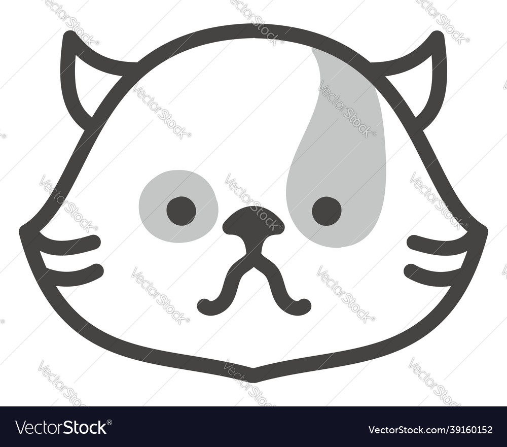 Domestic grey cat on a white background Royalty Free Vector
