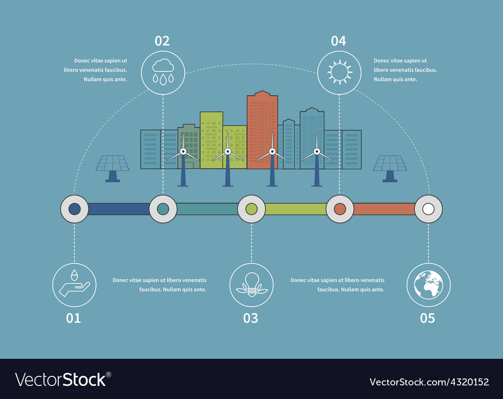 Ecology infographic elements flat Royalty Free Vector Image