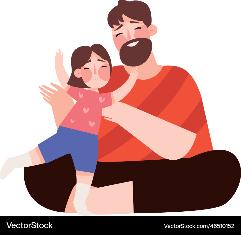 Fathers day dad and daughter Royalty Free Vector Image