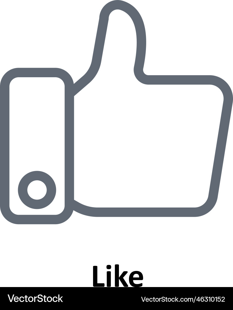 Like outline icons simple stock Royalty Free Vector Image
