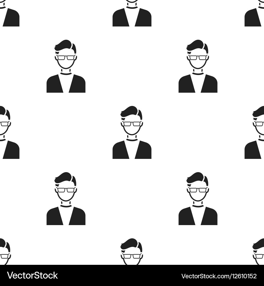 Man with glasses icon black single avatarpeaople Vector Image