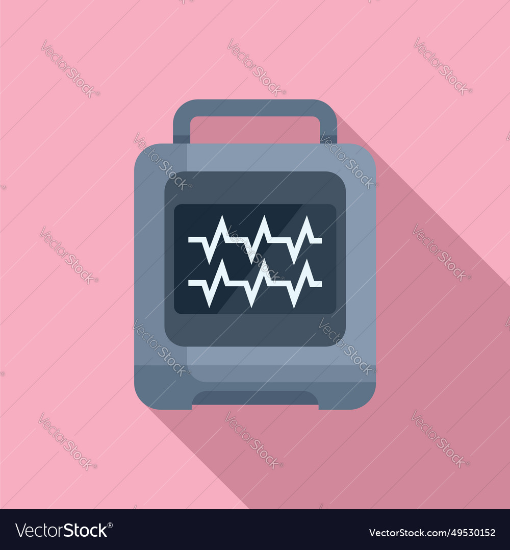 Medical defibrillator icon flat portable Vector Image