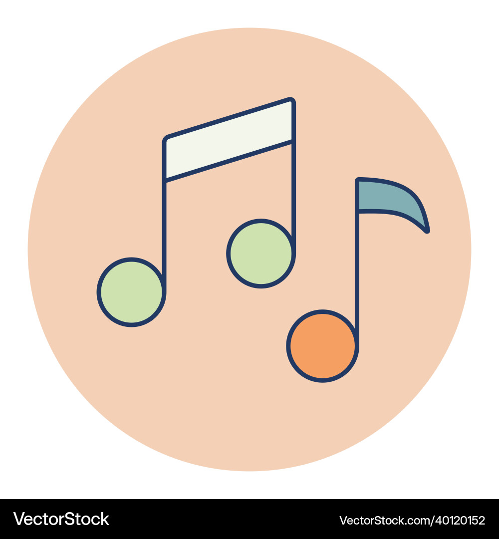Music notes song melody or tune flat icon Vector Image