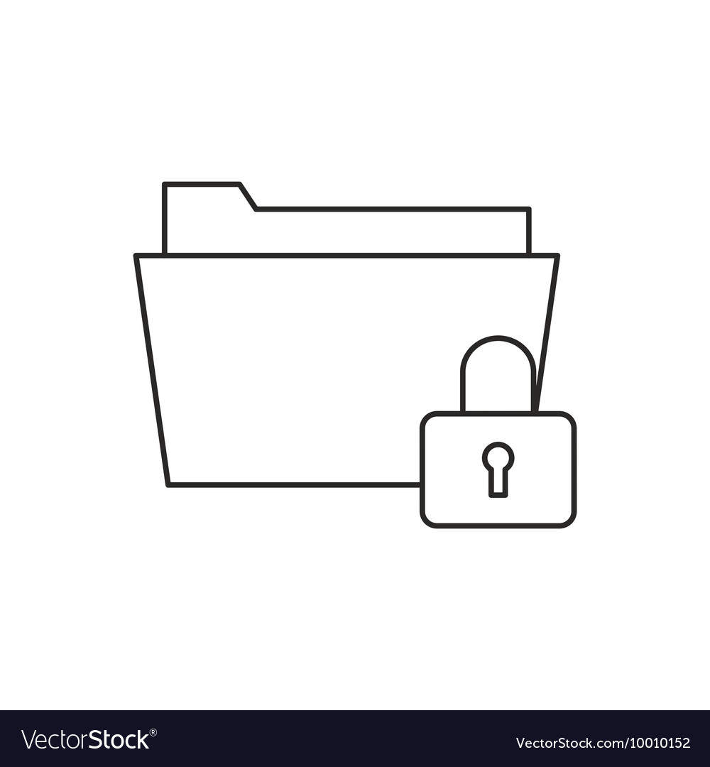 Outline document folder icon Royalty Free Vector Image