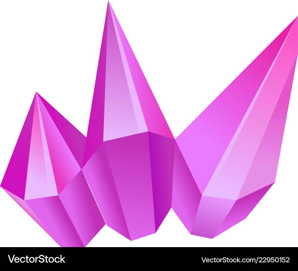 Purple mineral crystal gem precious gemstone Vector Image