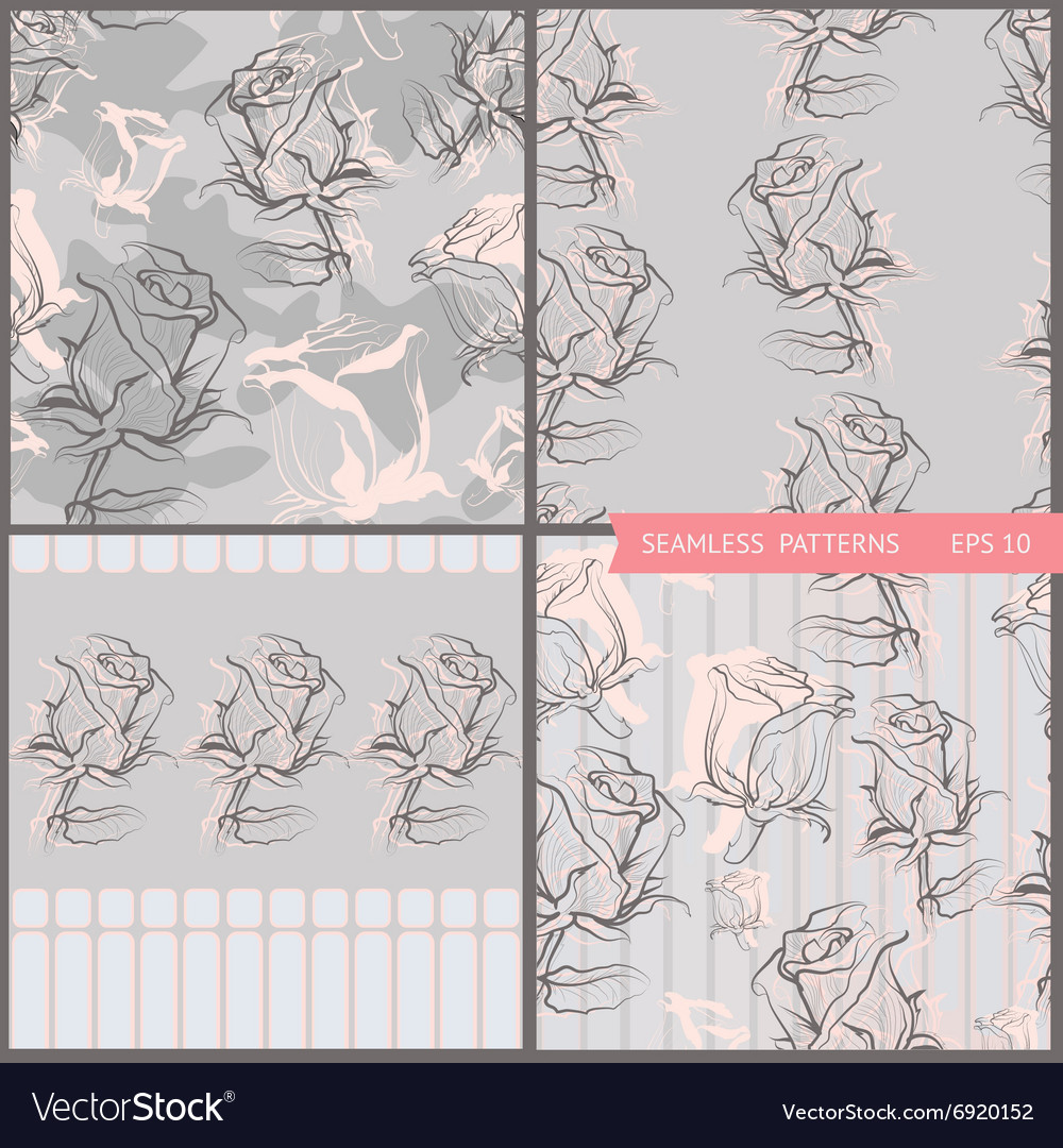 Seamless pattern with roses Royalty Free Vector Image