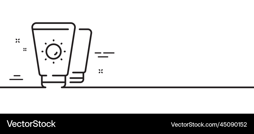 Sunscreen line icon sun cream sign Royalty Free Vector Image