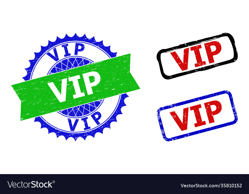 Vip rosette and rectangle bicolor stamp seals with