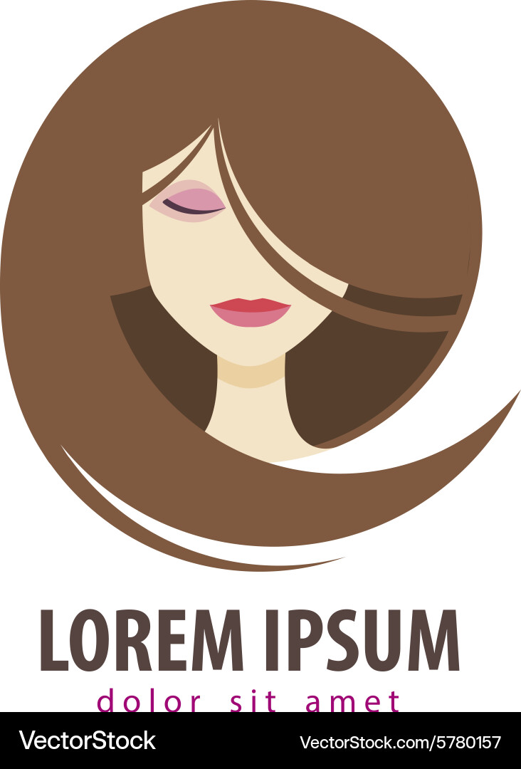 Beautiful girl logo design template Royalty Free Vector