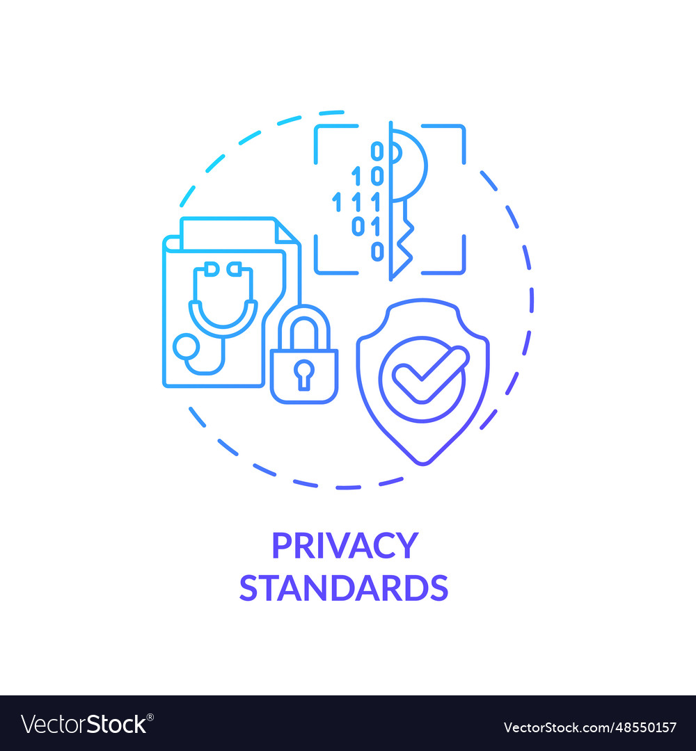 Blue linear gradient icon privacy standards Vector Image Blue linear gradient icon privacy standards Vector Image