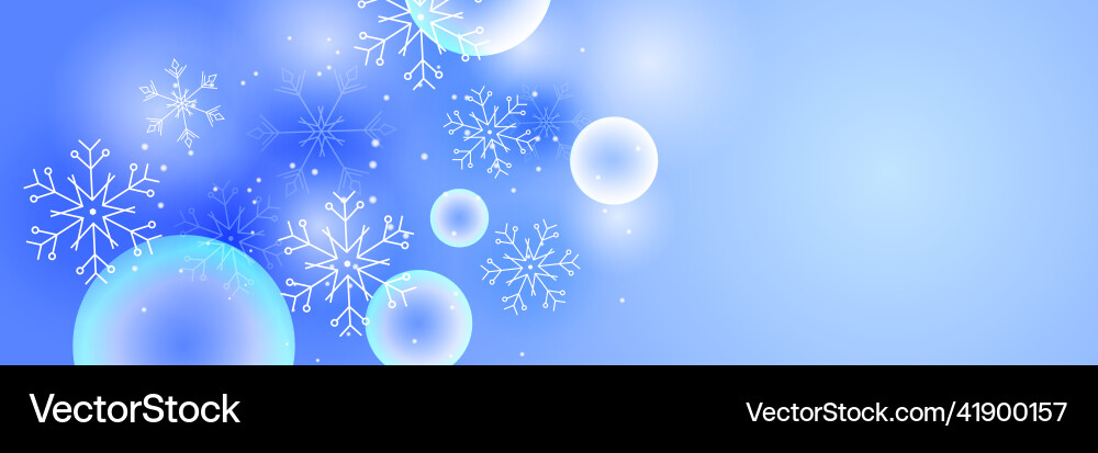 Bright snow blue snowflake design template banner Vector Image