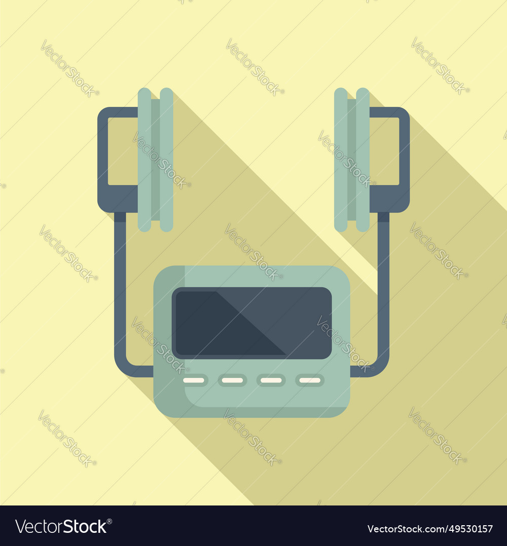Cardiovascular defibrillator icon flat Royalty Free Vector